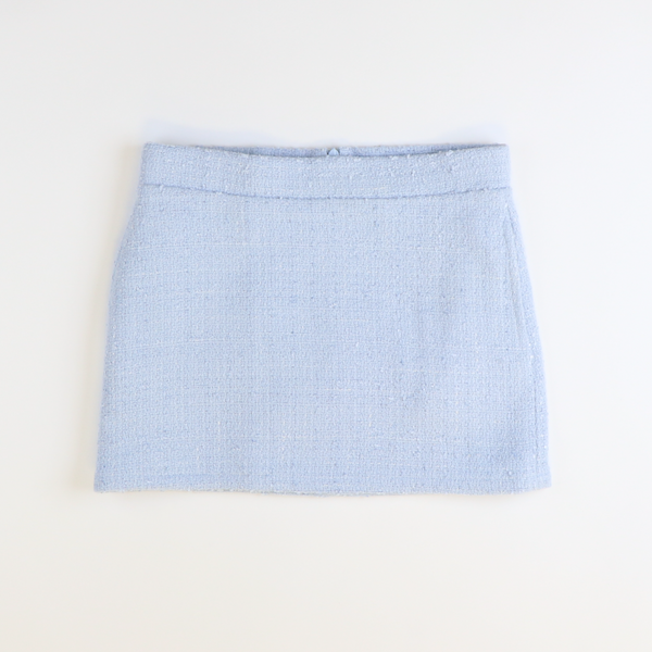 Tweed Jackie Skirt Light Blue Southern Smocked Co